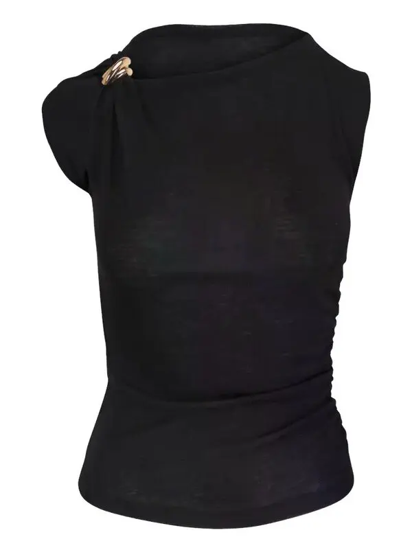 Vince Draped Gathered Blouse - Black