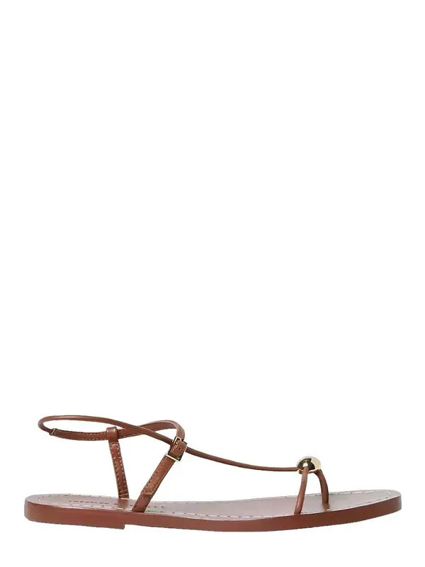 LOEFFLER RANDALL Lara Ornament-detail Strappy Flat Sandals - Brown