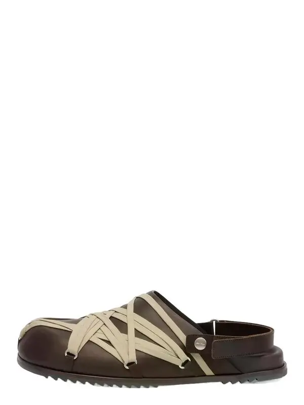 Rick Owens Laced Strap Mules - Brown