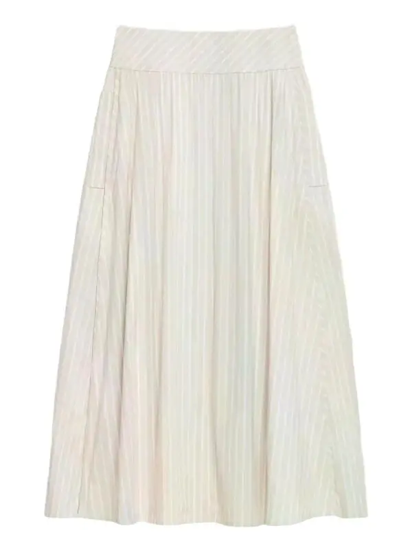 Theory Striped Midi Skirt - Neutrals