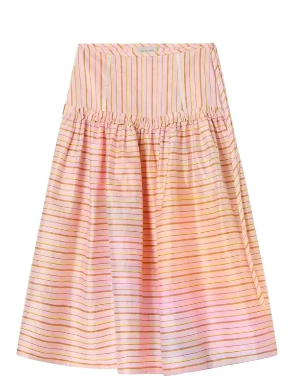 LEE MATHEWS Striped A-line Skirt - Pink