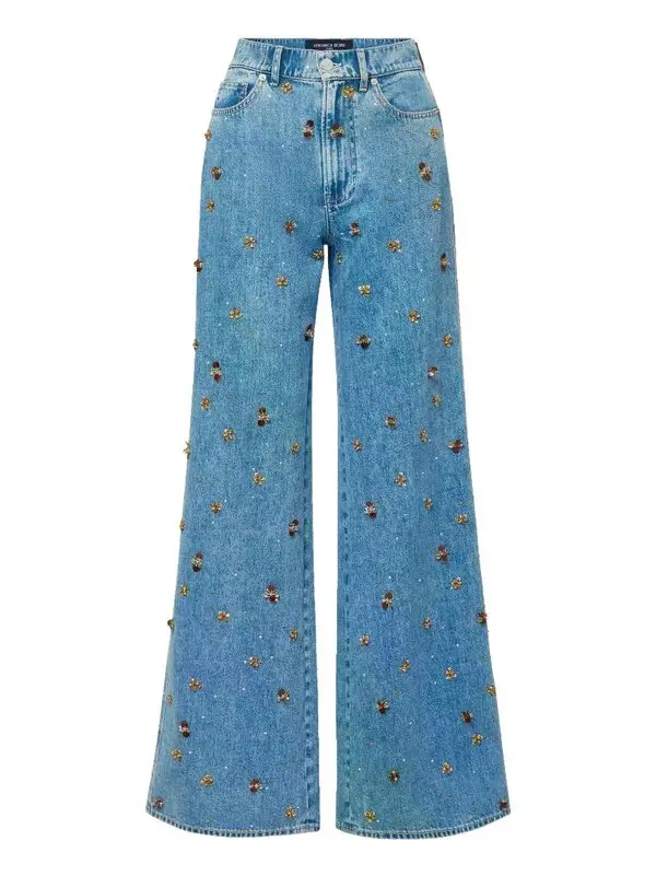 Veronica Beard Kasey Wide Leg Jeans - Blue