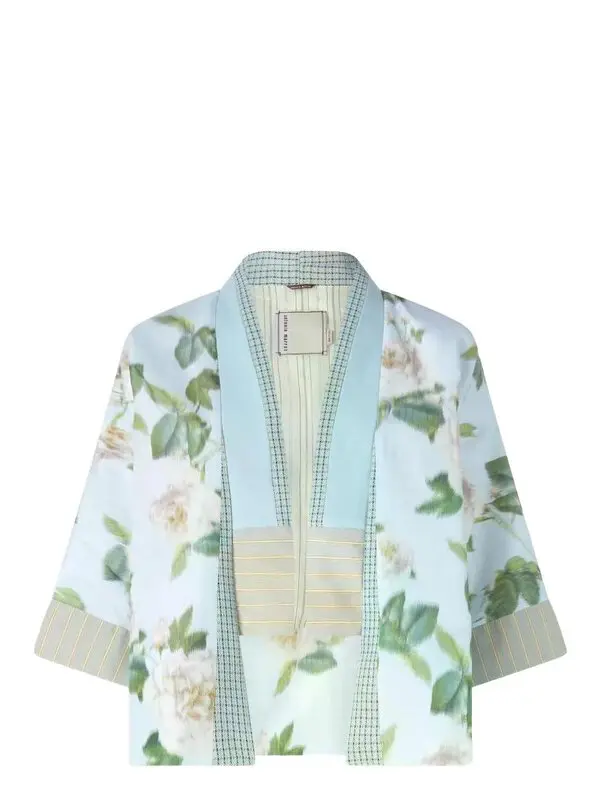 Antonio Marras Floral-print Kimono Jacket - Blue