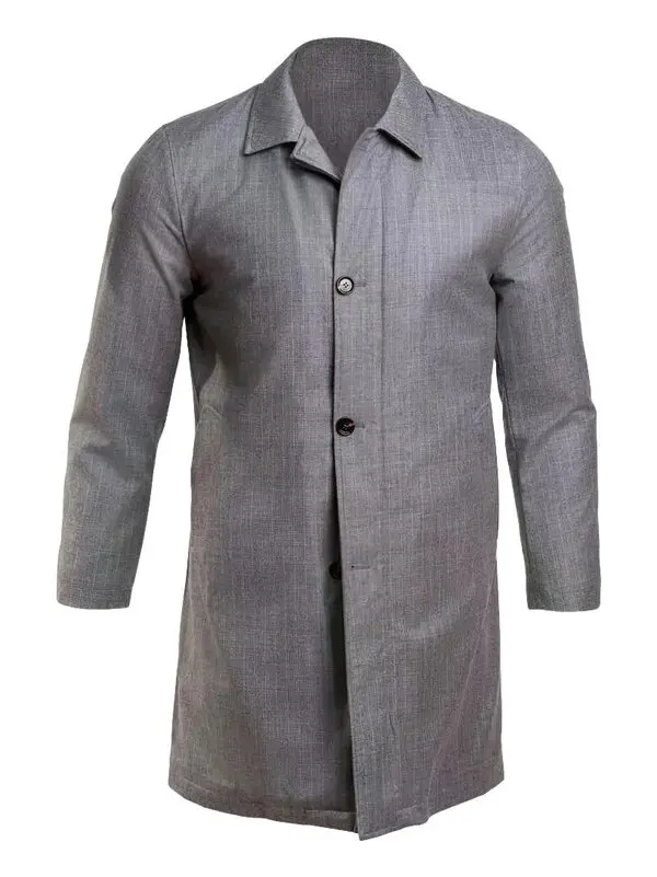 Kiton Pinstriped Overcoat - Grey