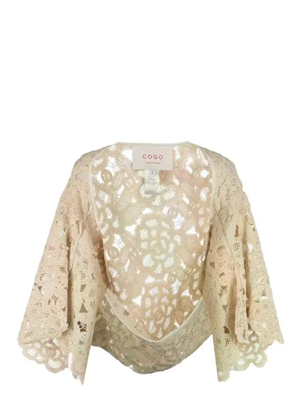CO.GO Floral Embellished Jacket - Neutrals