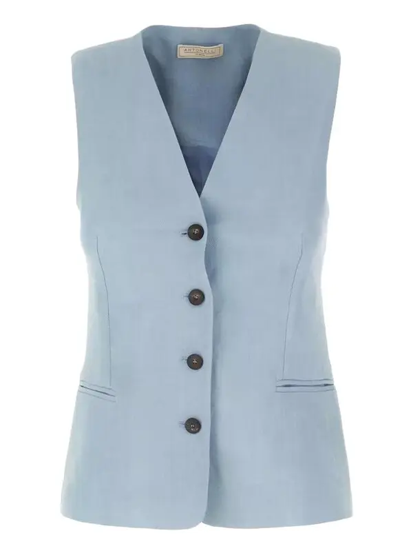 Antonelli Firenze Buttoned Vest - Blue