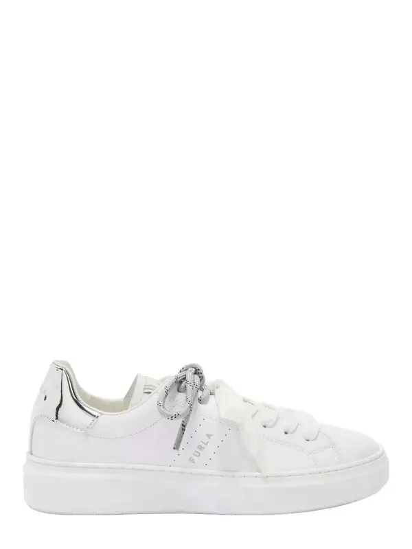 Furla Hype Silver-tone Detail Sneakers - White