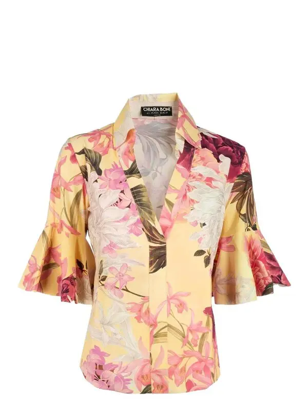 Chiara Boni La Petite Robe Jinza Floral-print Blouse - Yellow