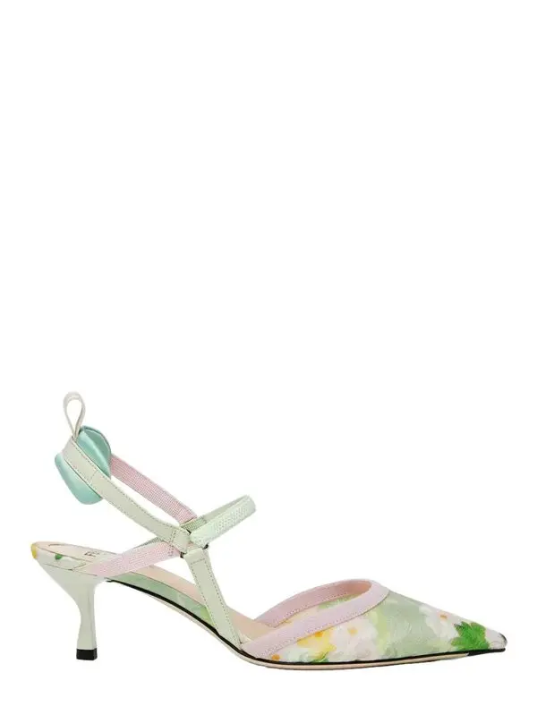 Fendi Colibrì Lite Floral Strappy Pumps - Green