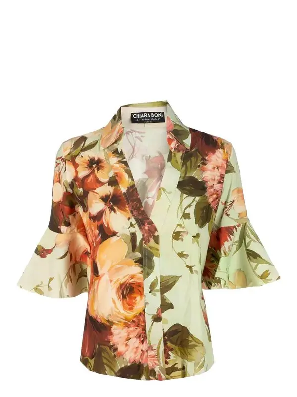 Chiara Boni La Petite Robe Jinza Floral-print Blouse - Green