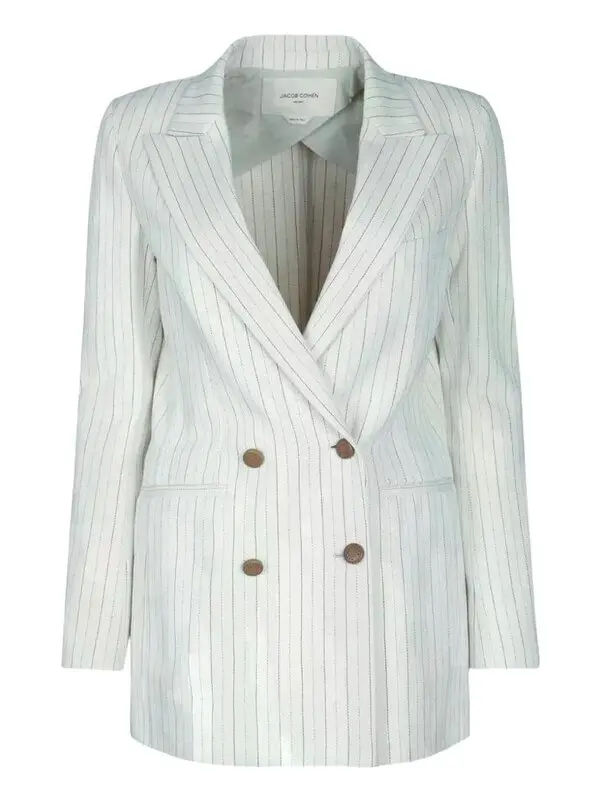 Jacob Cohen Striped Double-breasted Jacket - Neutrals