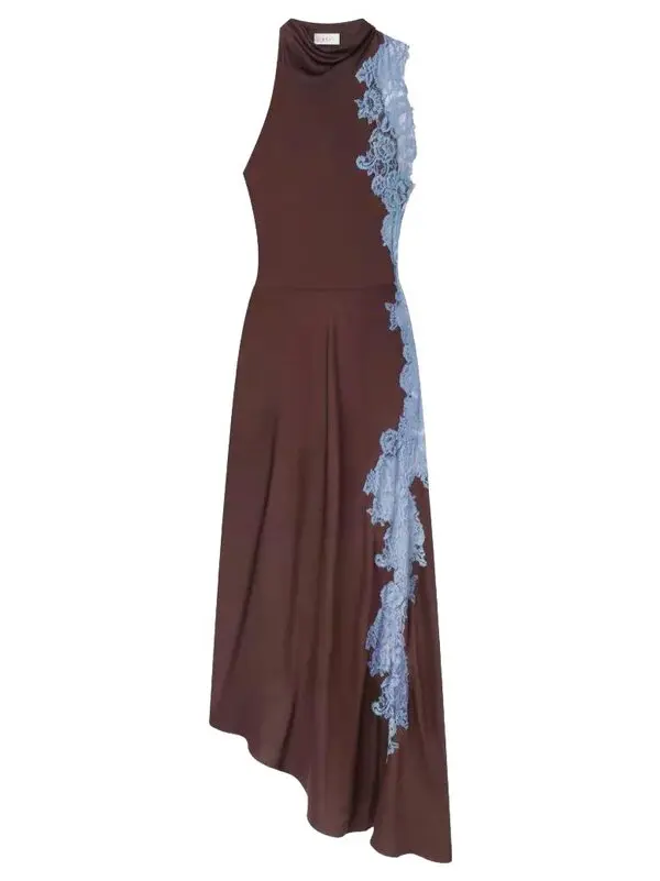 A.L.C. Josephine Lace-detail Asymmetric Dress - Brown