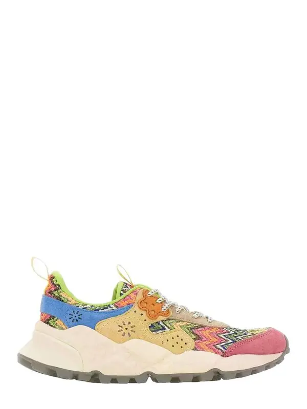 FLOWER MOUNTAIN Kotetsu Floral-details Sneakers - Neutrals