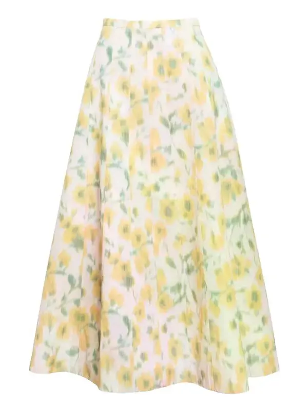 Tanya Taylor Tavia Floral Skirt - Neutrals