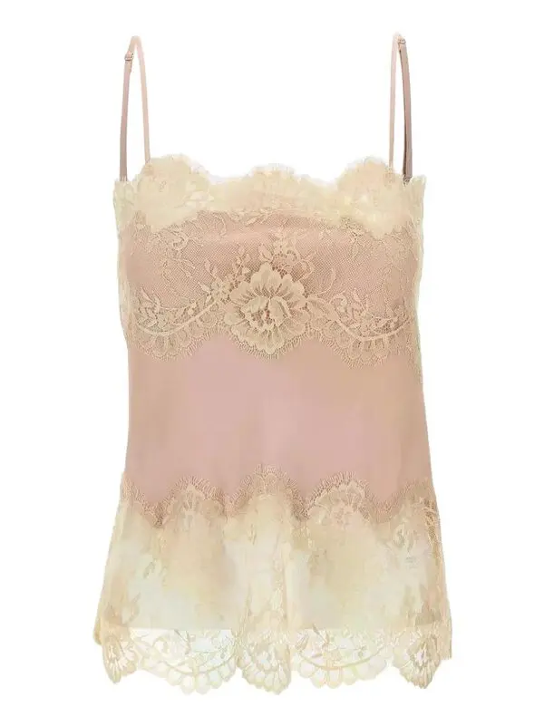 HERSKIND Linnea Lace Scalloped-hem Top - Pink
