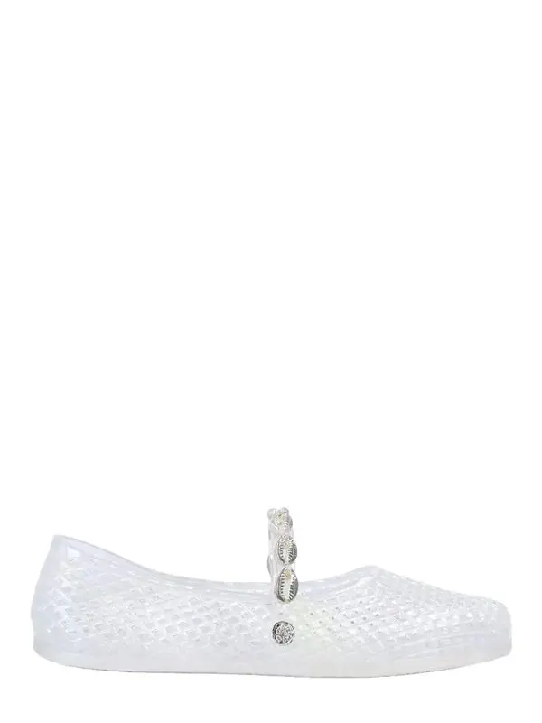 ANCIENT GREEK SANDALS Shell Embellished Ballet Flats - White