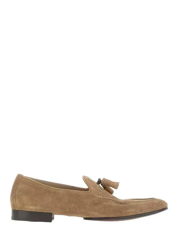 DOUCAL'S Tassel-detail Suede Loafers - Brown