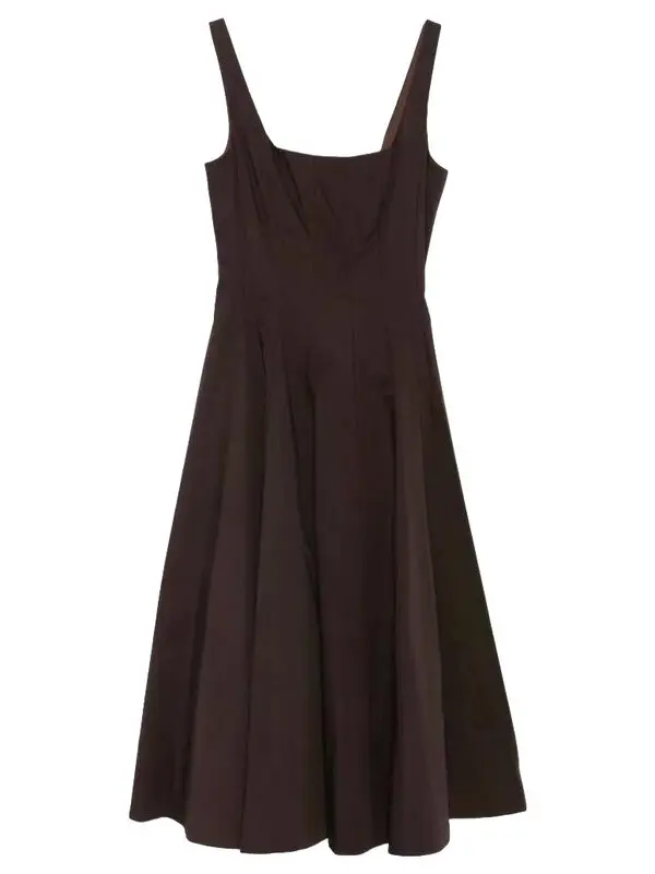 Staud Wells Square-neck Midi Dress - Brown