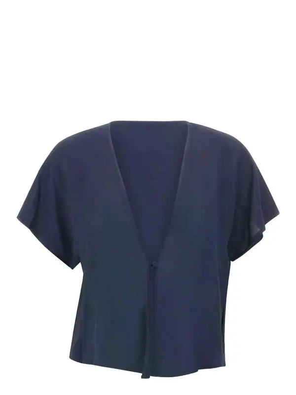 KAOS V-neck Short Sleeve Blouse - Blue