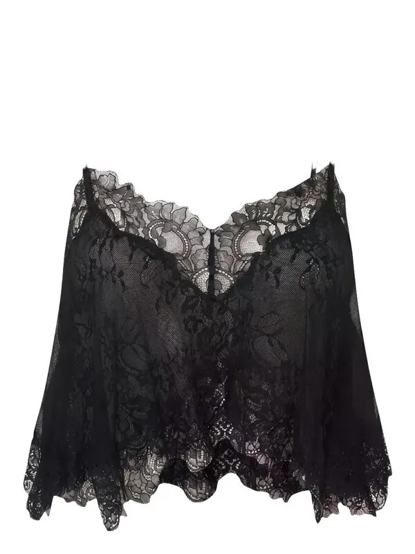 LoveShackFancy Lace-detail Blouse - Black