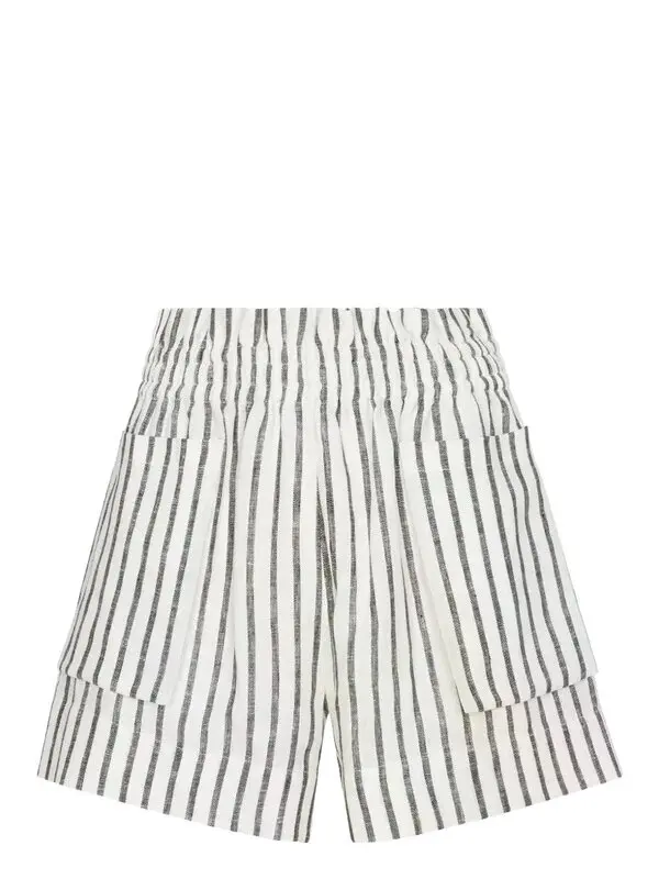 HEVRON Mira Striped Shorts - White