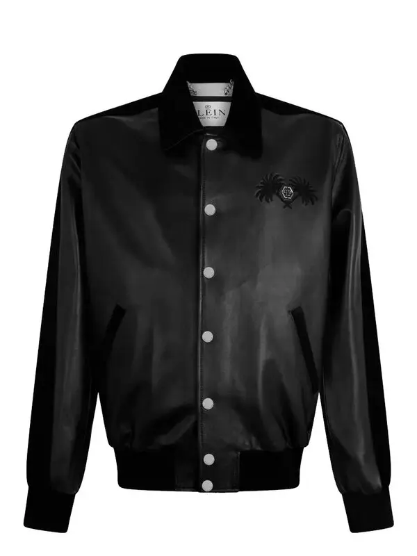 Philipp Plein Leather Jacket - Black