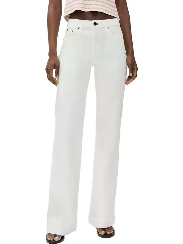 ASKK NY Wide-leg Cuffed Hem Jeans - White