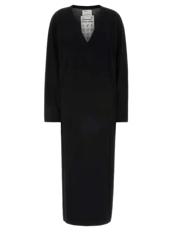 EXTREME CASHMERE X V-neck Long Sleeve Dress - Black