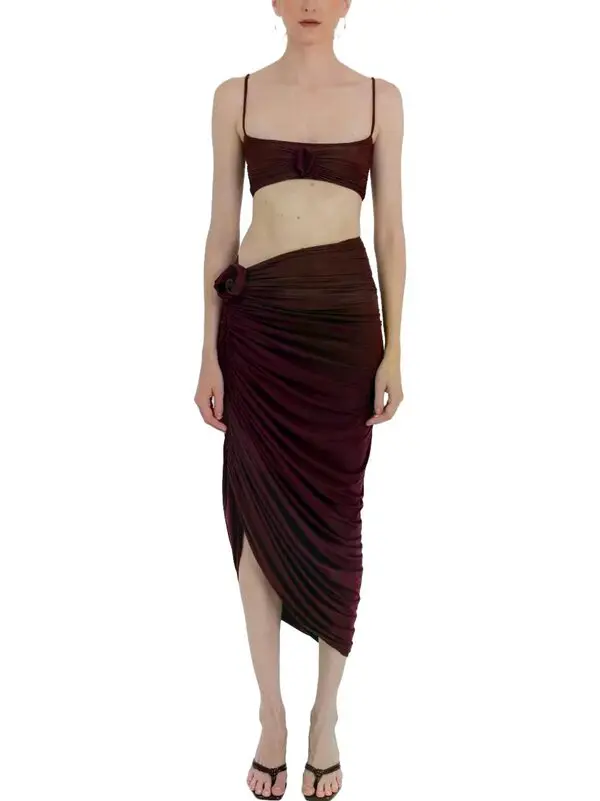 MAYGEL CORONEL Draped Skirt Set - Red