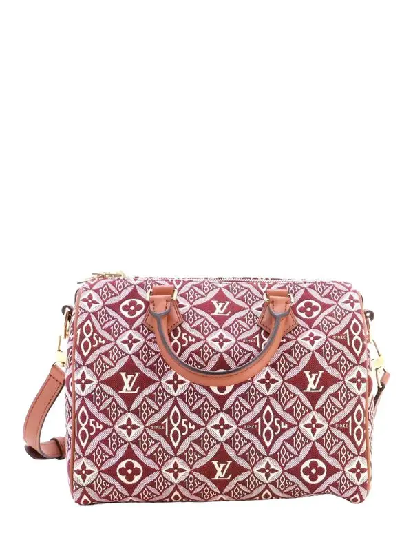 LOUIS VUITTON Speedy Bandouliere Bag Limited Edition Since 1854 Monogram Jacquard 25 - Red