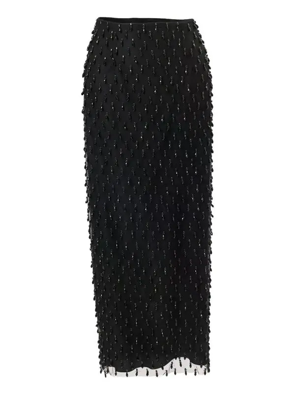 Carolina Herrera Crystal-embroidered Pencil Skirt - Black
