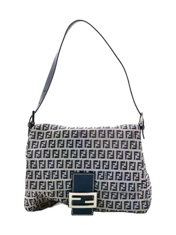 Fendi Mama Forever Zucchino Canvas Shoulder Bag - Blue