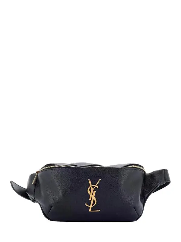 Saint Laurent Monogram Leather Belt Bag - Black