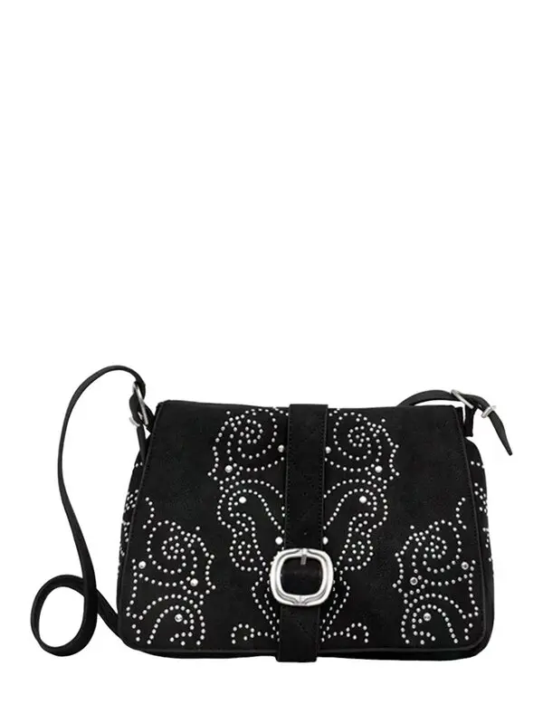 Desigual Studded Buckle Satchel - Black