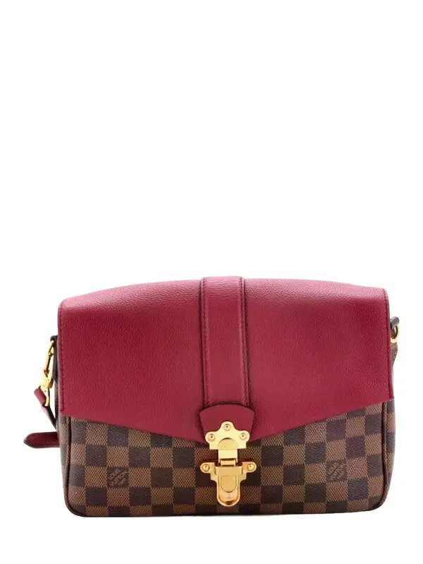 LOUIS VUITTON Clapton Handbag Damier And Leather Pm Crossbody Bag - Brown