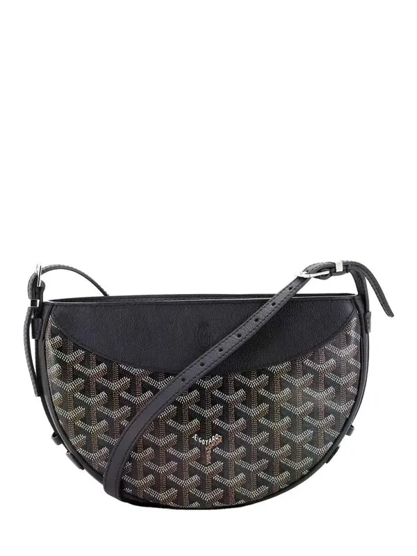 Goyard Hirondelle Coated Canvas And Leather Shoulder Bag - Black