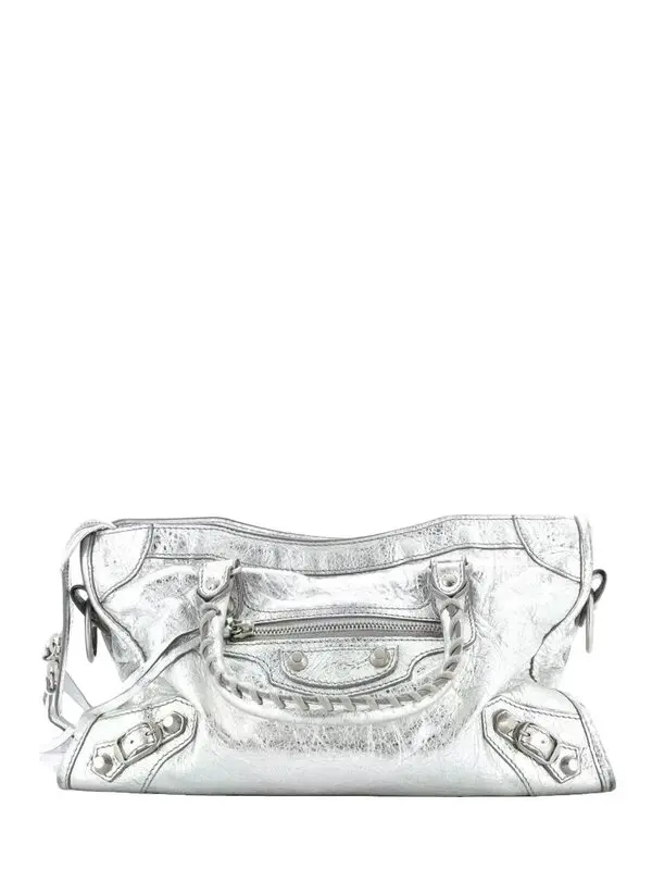 Balenciaga City Classic Studs Small Satchel - Silver