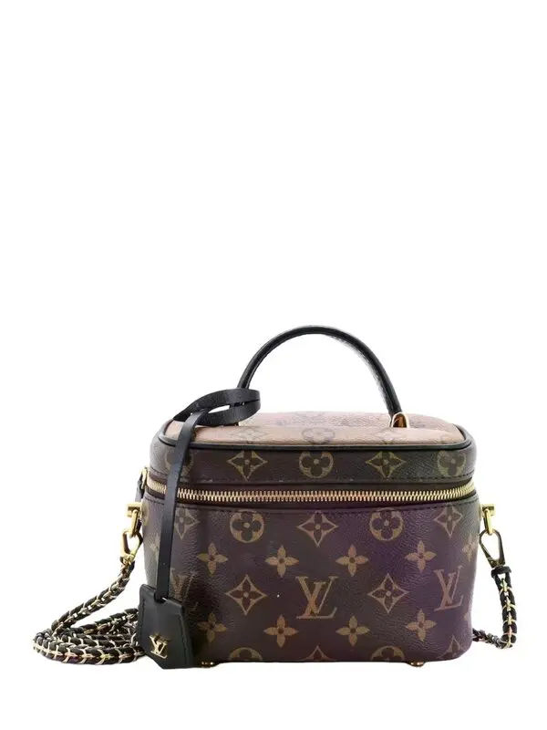 LOUIS VUITTON Vanity Handbag Reverse Monogram Canvas Pm Satchel - Brown