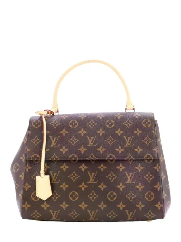 LOUIS VUITTON Cluny Top Handle Mm Monogram Canvas Shoulder Bag - Brown