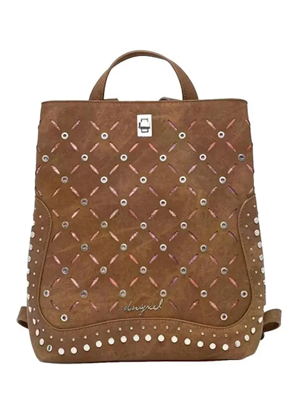 Desigual Eyelet-embellishment Backpack - Brown