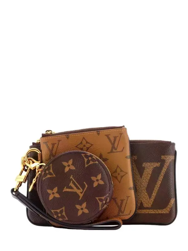 LOUIS VUITTON Trio Pouch Set Reverse Monogram Giant - Brown