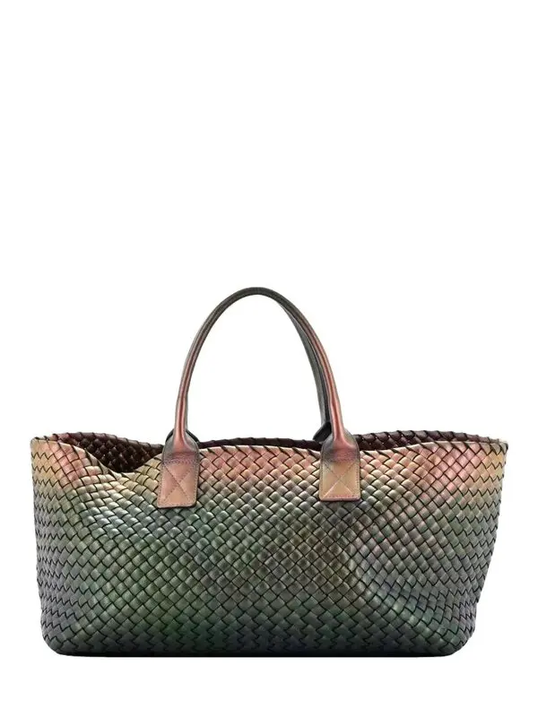 Bottega Veneta Cabat Intrecciato Iridescent Nappa Medium Tote Bag - Metallic