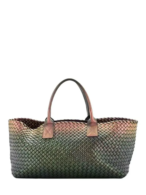 Bottega Veneta Cabat Intrecciato Iridescent Nappa Medium Tote Bag - Metallic