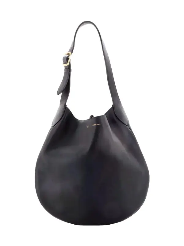 Celine Belted Leather Hobo Bag - Black