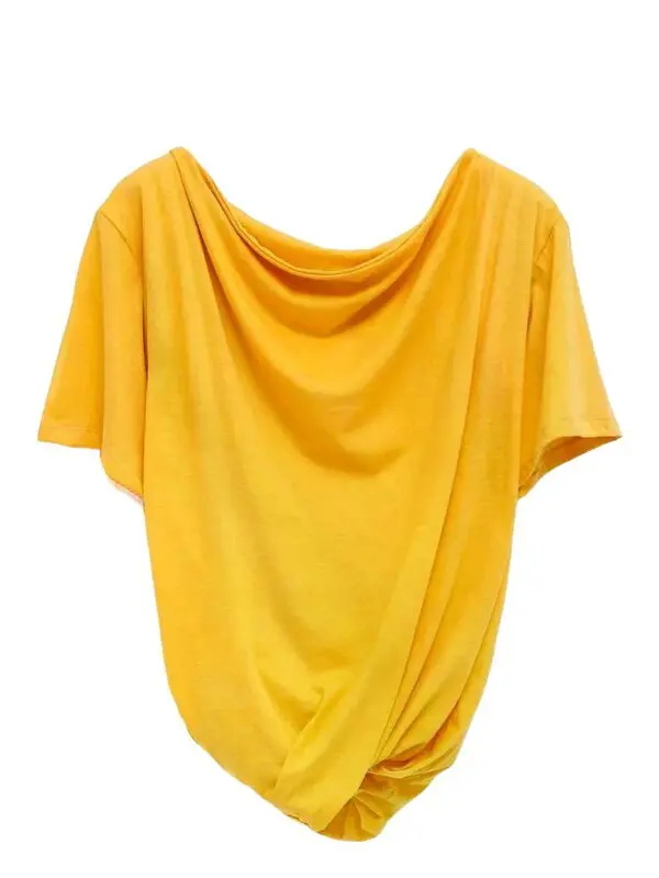 BASERANGE Twisted Front T-shirt - Yellow