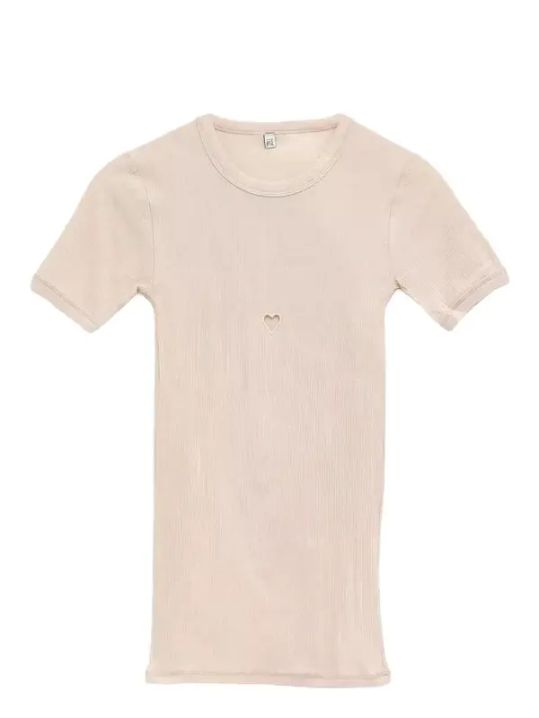 BASERANGE Heart Detail T-shirt - Neutrals