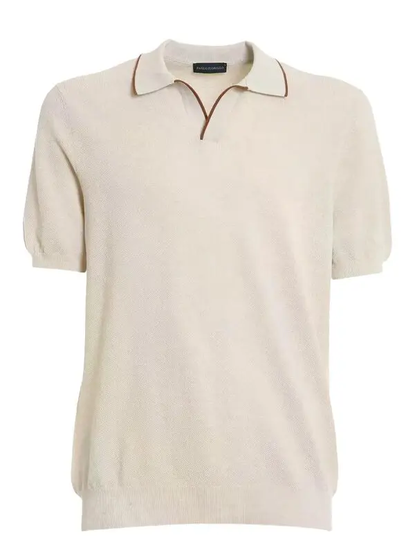 GRAN SASSO Collared Knit T-shirt - Neutrals