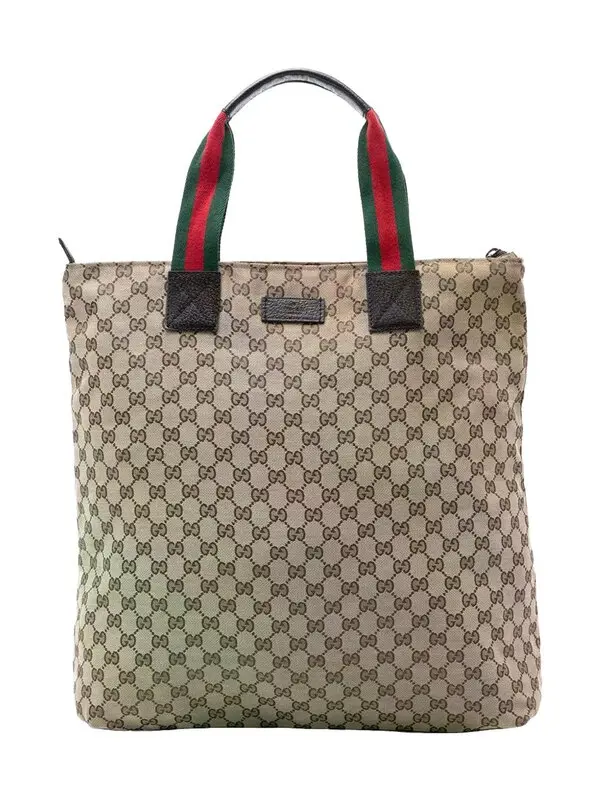 Gucci Gg Canvas Web Vertical Tote Bag - Neutrals