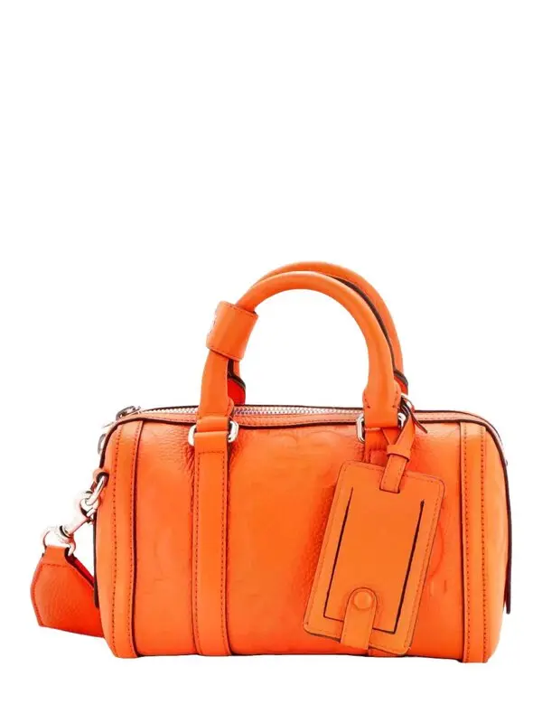 Gucci Duffle Bag Jumbo Gg Embossed Leather Mini Travel Bag - Orange
