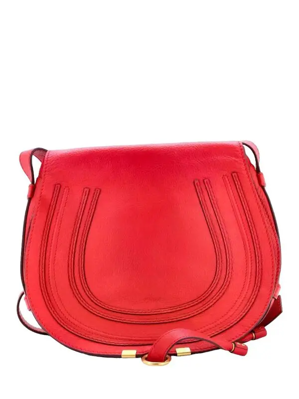 Chloé Marcie Leather Medium Crossbody Bag - Red